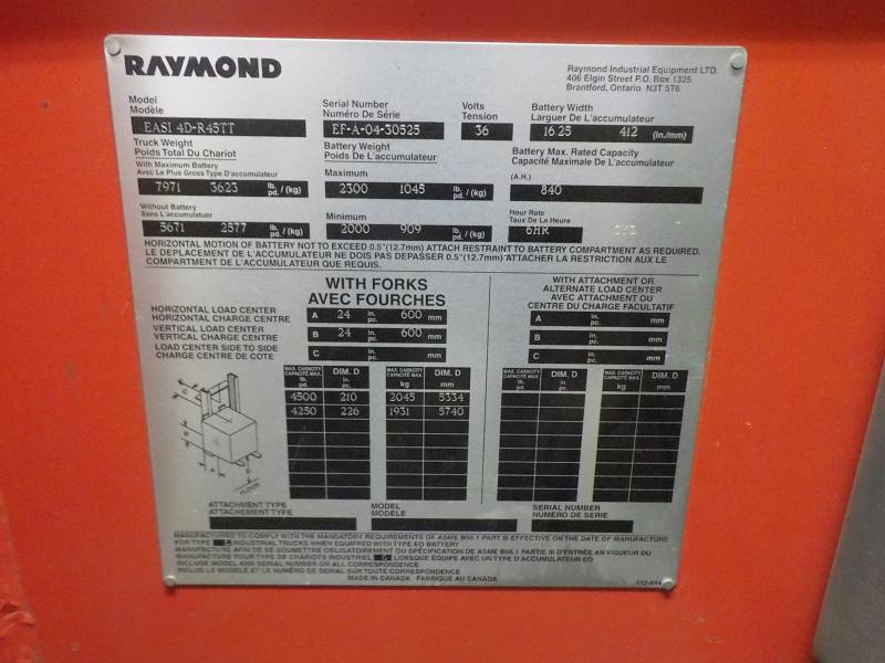 2000 Raymond Easi 4d-r45tt Electric Forklift | Repo.com
