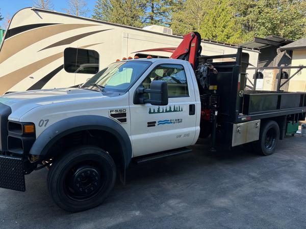 2008 Ford F-550 Regular Cab 2WD Dually Diesel Flat Deck With Hiab Crane ...
